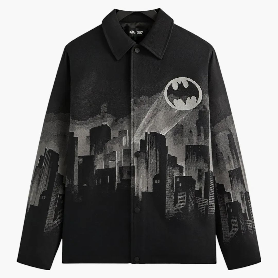 Kith X Batman Signal Tapestry Coaches Chaqueta Negra - Compre en Hypeneedz