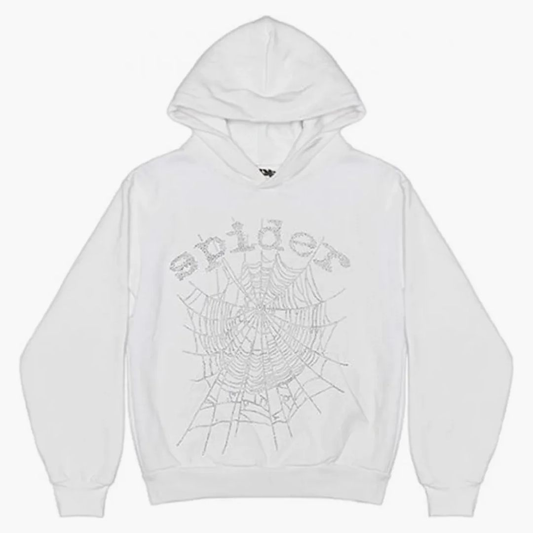 Sp5der Rhinestone Hoodie White – bei HYPENEEDZ kaufen