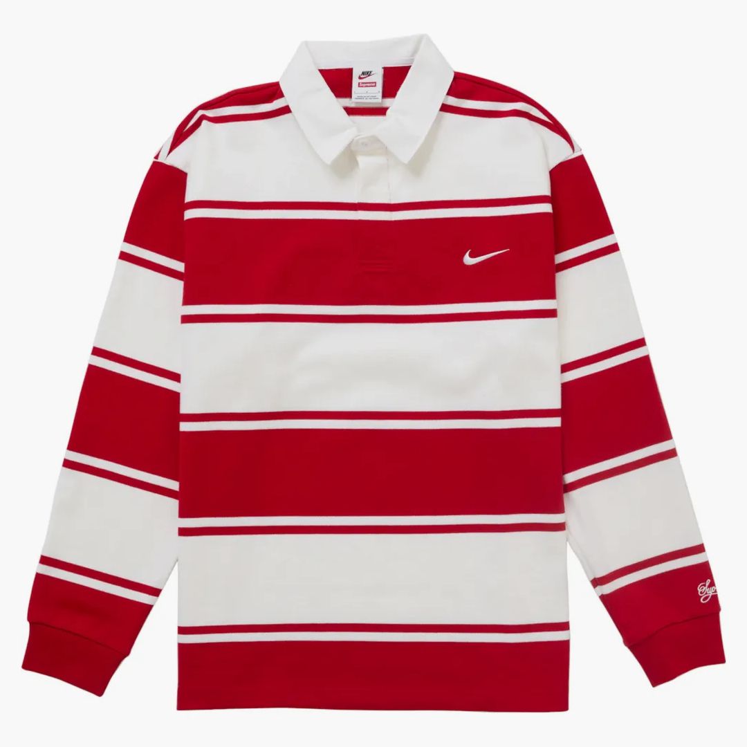 Supreme Nike Stripe Rugby Red - Buy at Hypeneedz